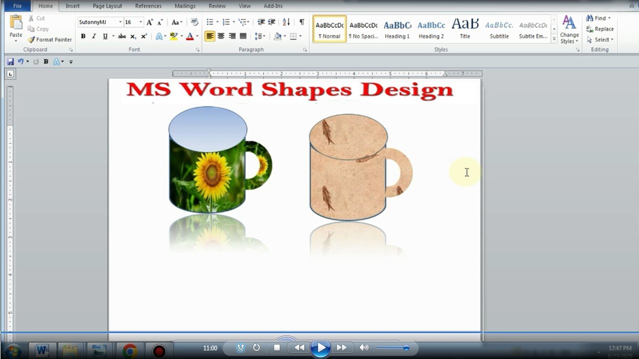 Ms word shapes practice 2010, 2016 WinWord Shapes Practice - YouTube