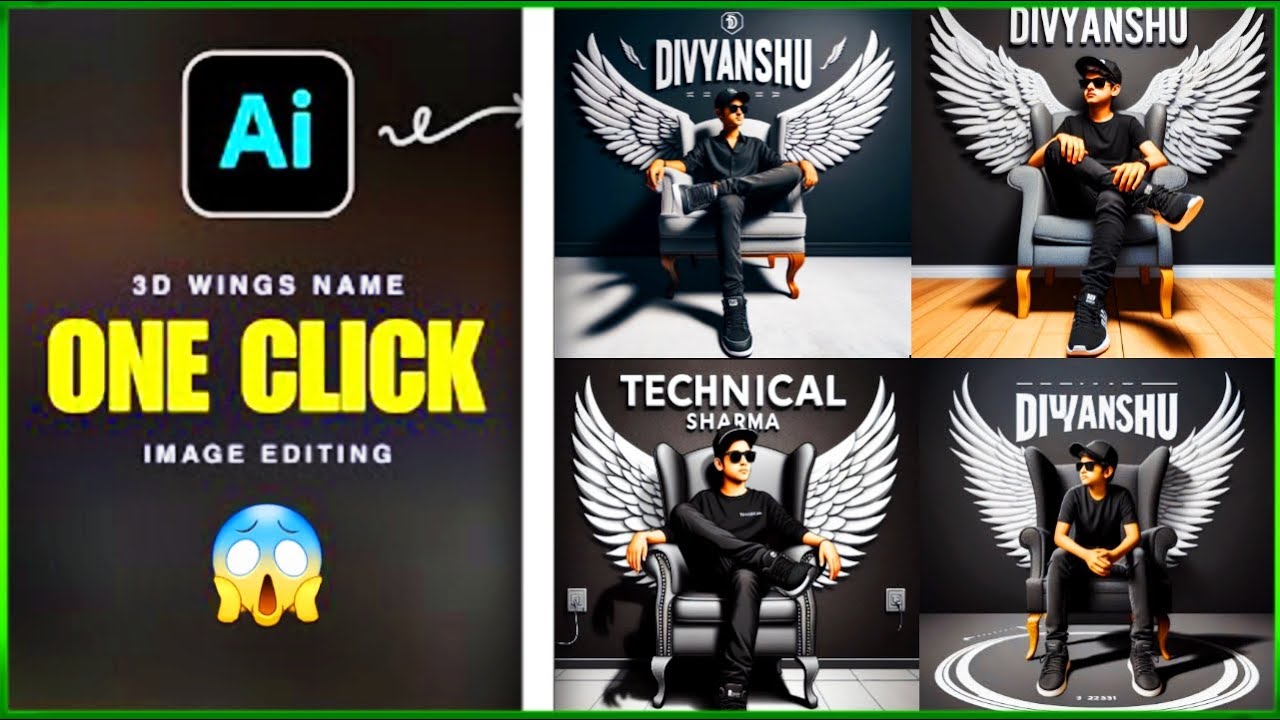 How to Create 3D Ai Wings Name Image | Trending Wings Name Video ...