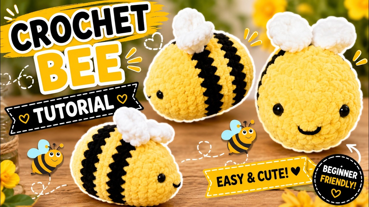 Bee Amigurumi Crochet Tutorial for Beginners | DIY Crochet Bumble Bee ...
