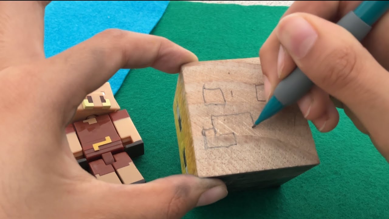 I drew a Minecraft mob’s face on each side of a cube - YouTube