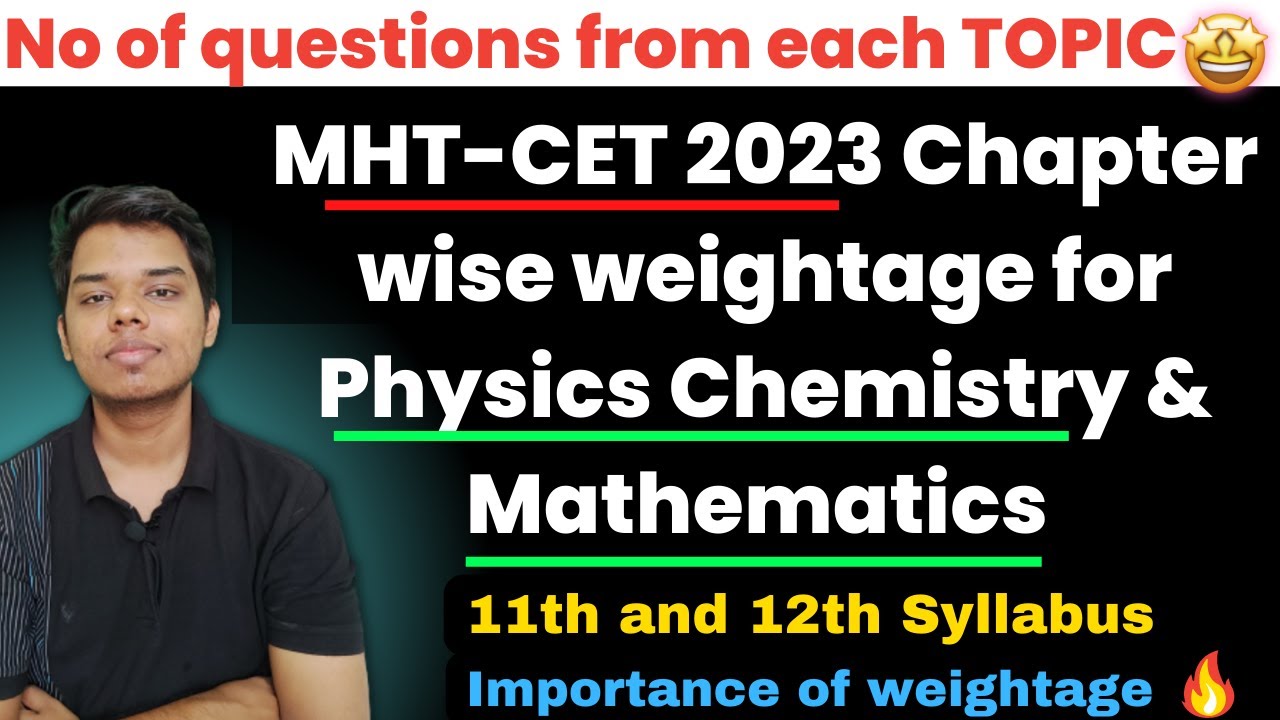 MHT CET 2023 Chapter Wise Weightage For Physics Chemistry Maths mht-cet-2023-chapter-wise-weightage-for-physics-chemistry-maths