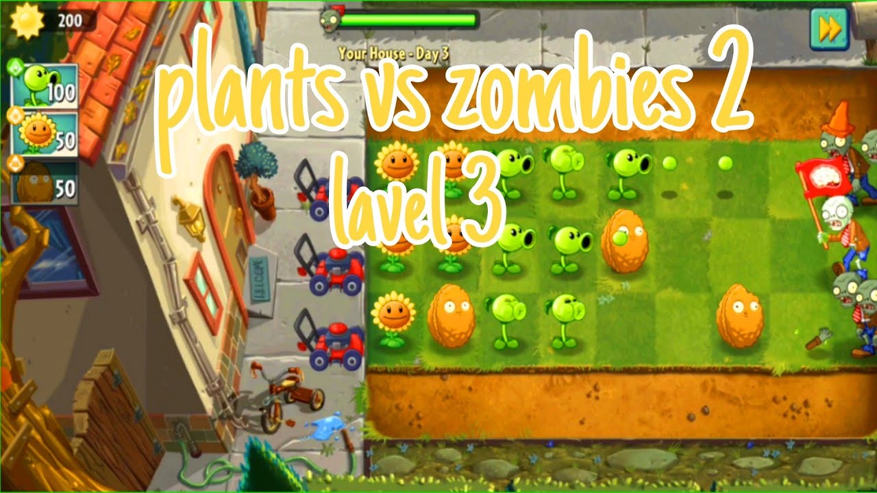 Plants vs. Zombies 2 Level 3 Gameplay - Strategy - YouTube