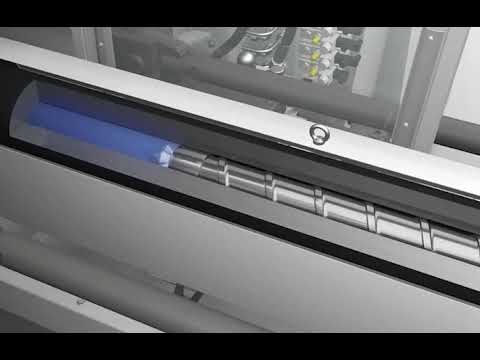 Working principle of the in-line injection and plasticizing unit on a ...