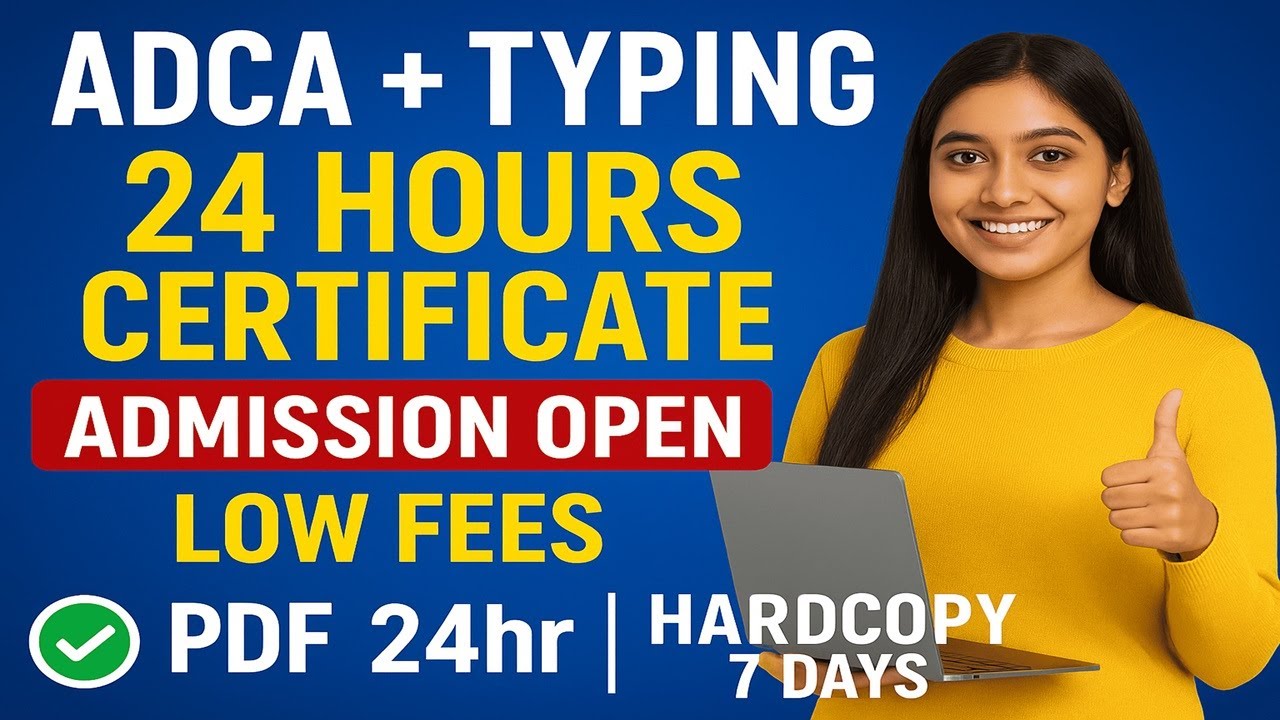Government Approved ADCA + Typing Certificate | Fast Track Program ...