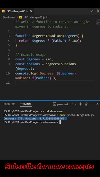 Understanding magic in JavaScript convert degrees to radians #script #javascript #developer # ...