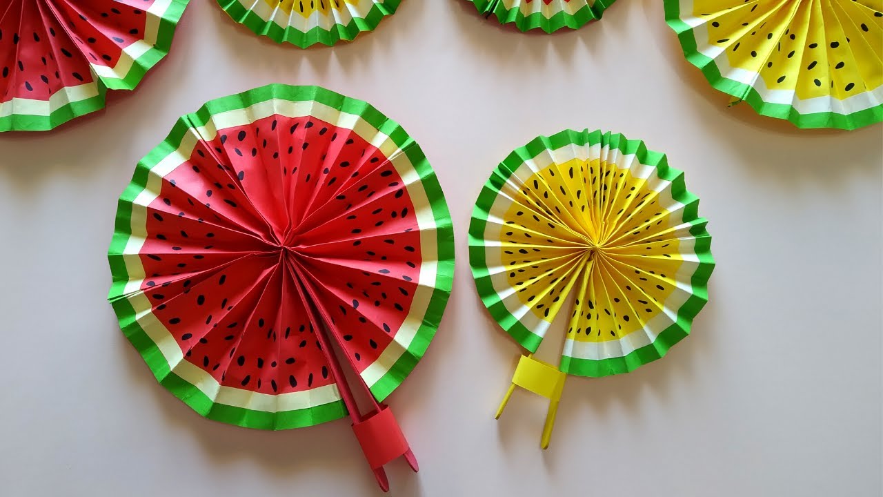Κατασκευή για παιδιά - Βεντάλια / Watermelon & Melon hand fans //Pargie ...