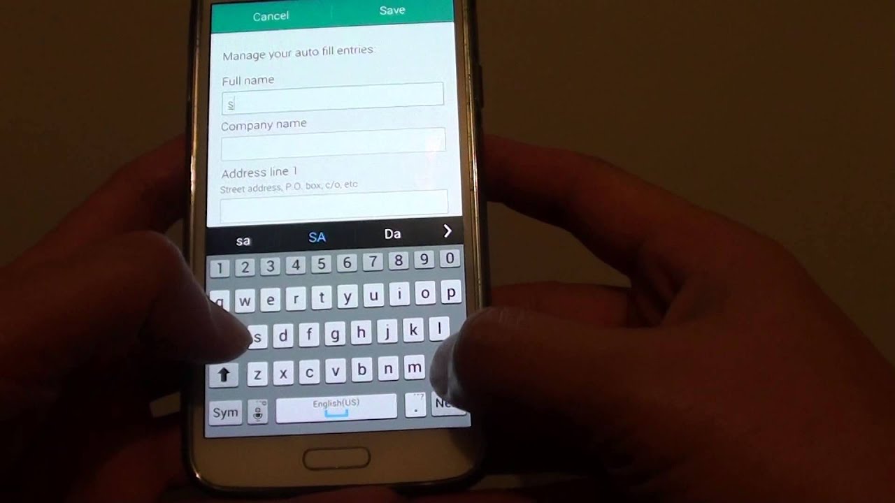 Samsung Galaxy S5: How to Add Internet Browser Auto Fill Form Profile ...