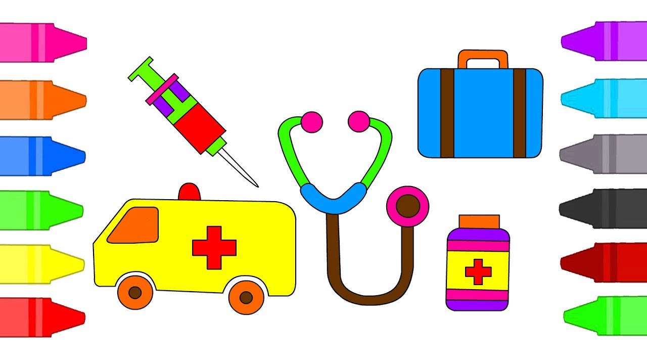 Medical Kit Coloring Pages For Kids | Coloring Book For Children - YouTube