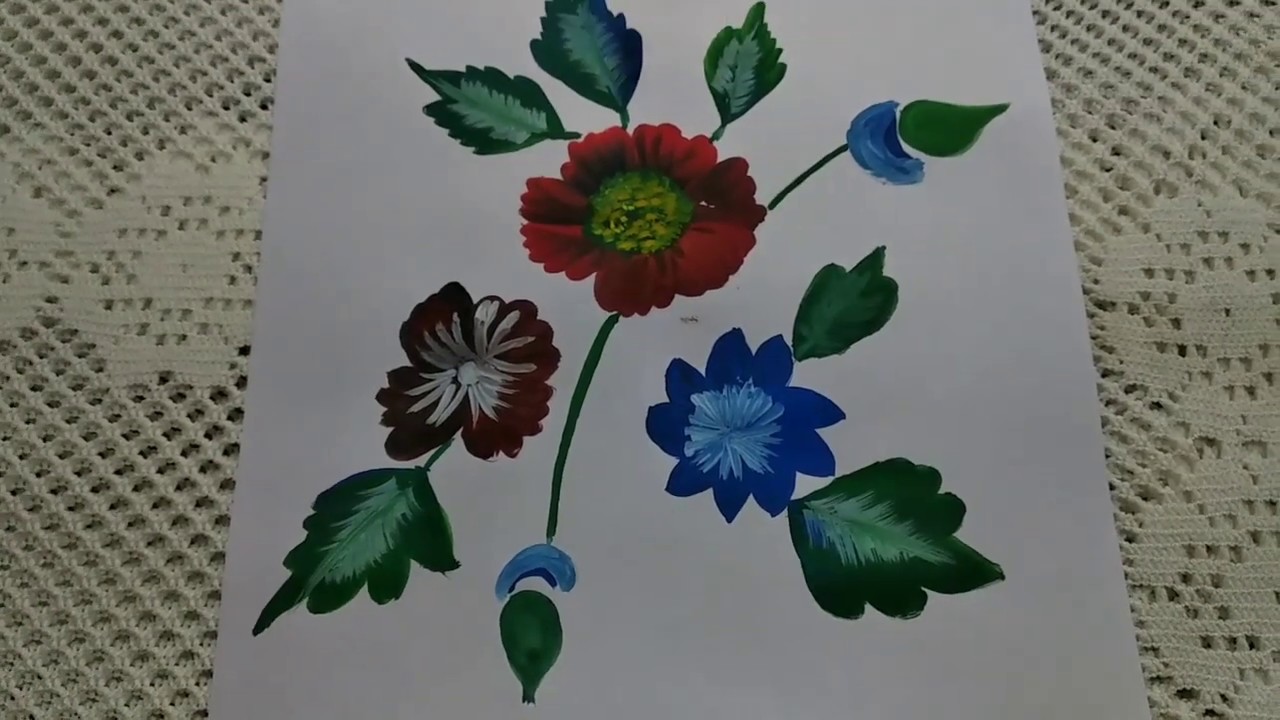 One stroke flower shading painting tutorials by # ...