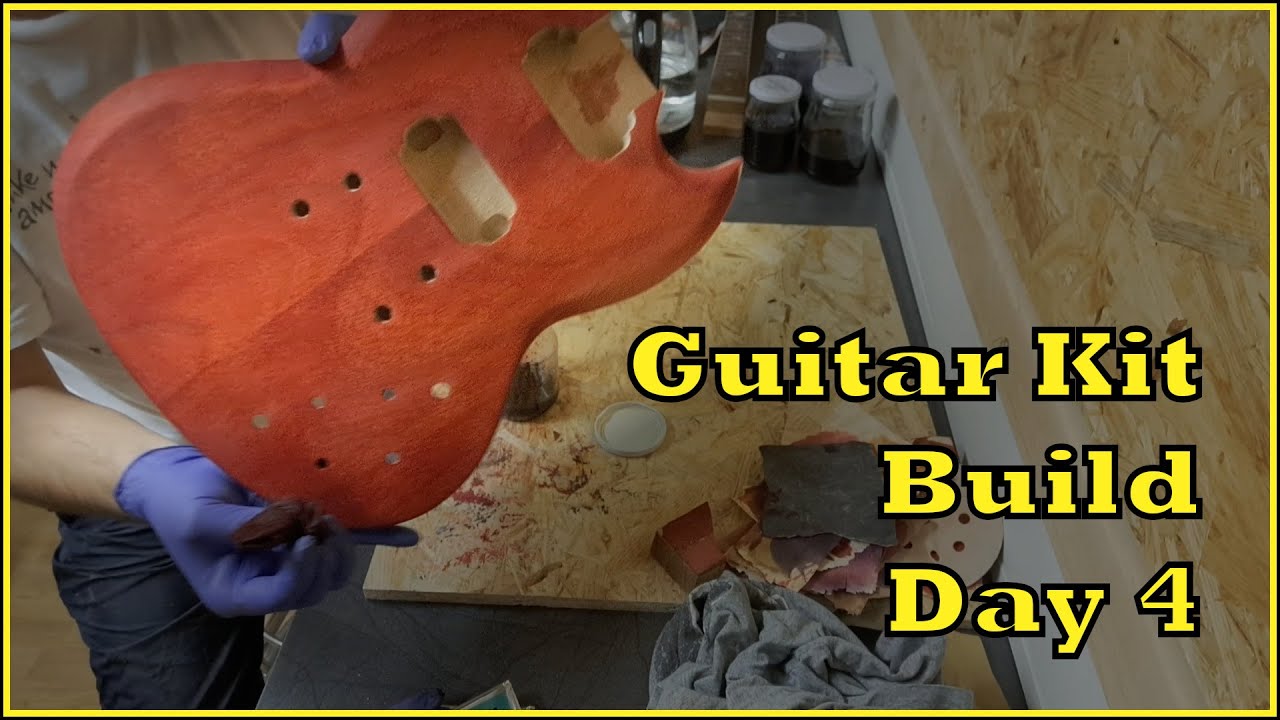 Staining the SG Body and Neck (Day 4 - Guitar Kit Builds) - YouTube