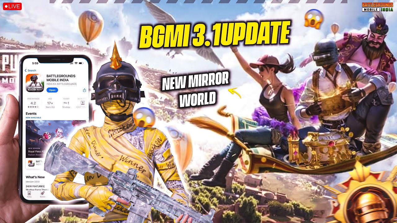 BGMI LIVE - NEW UPDATE 3.1 NEW MIRROR WORLD FINALLY || FOOTLOOSE IS ...