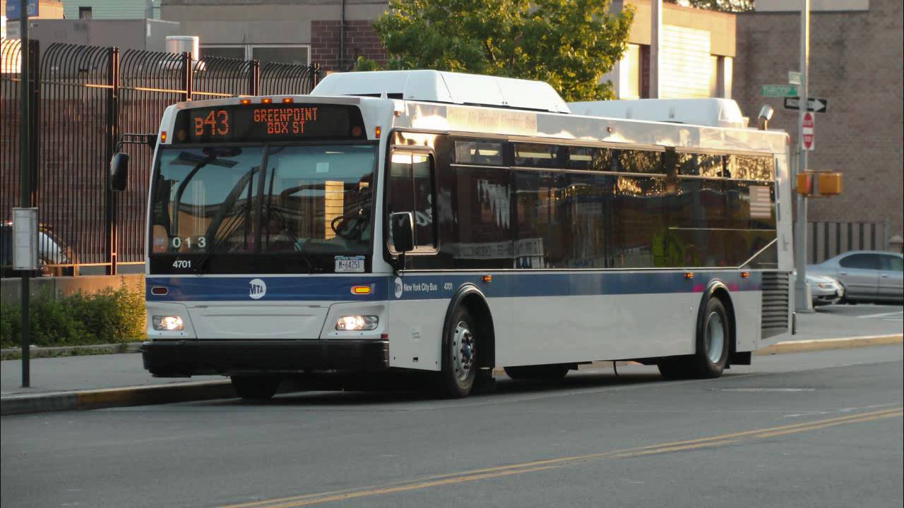 MTA NYC Bus EXCLUSIVE: 2010 Orion VII NG #4701 B43 Bus on Graham Ave ...
