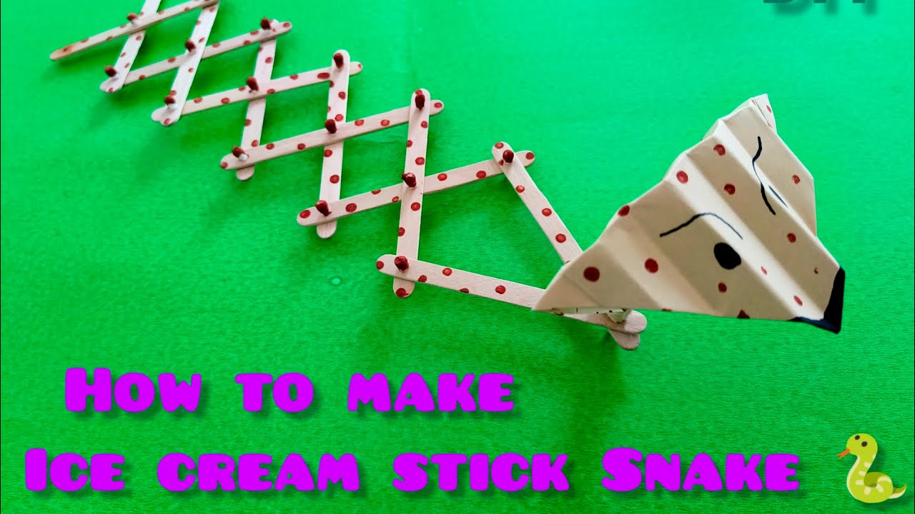 How to make an Ice cream stick Snake | DIY | Hand made crafts - YouTube