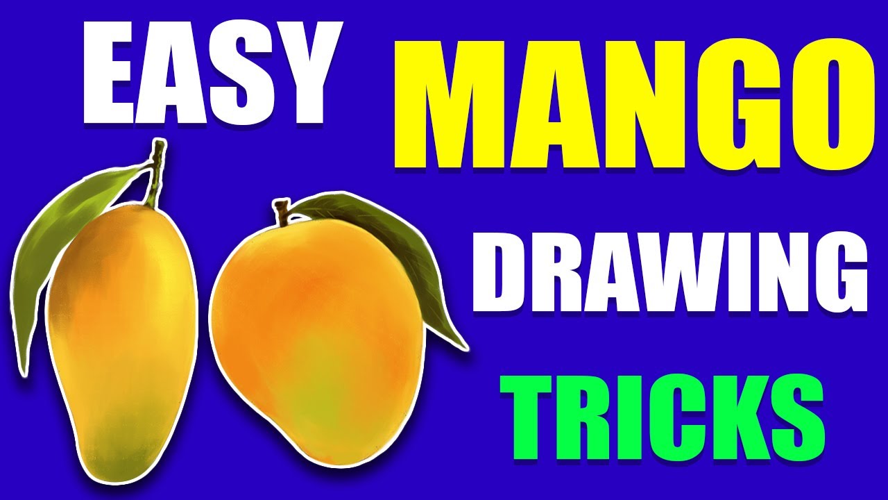 EASY MANGO DRAWING TRICKS | Easy mango drawing with colour | Mango ...