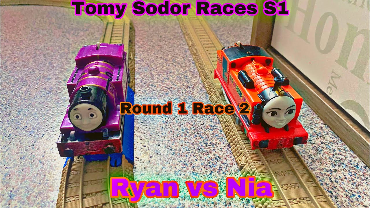 Tomy Sodor Races S1: Round 1 Race 2 Ryan vs Nia - YouTube