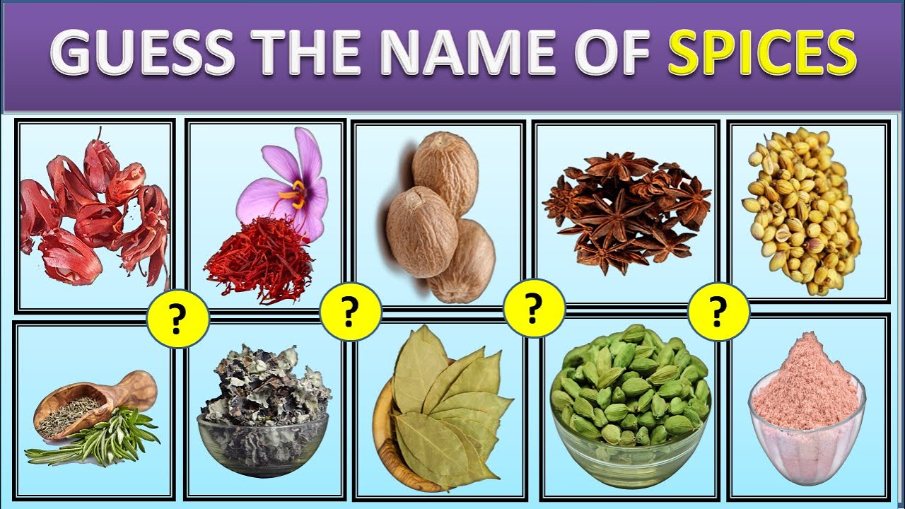 Guess The Spices and Herb Name | Guess The Ingredients - YouTube