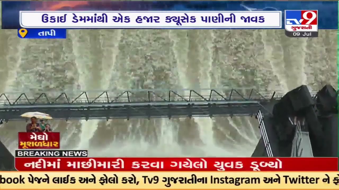 Monsoon 2022 : Ukai dam water level increases, receives 55,346 cusez ...