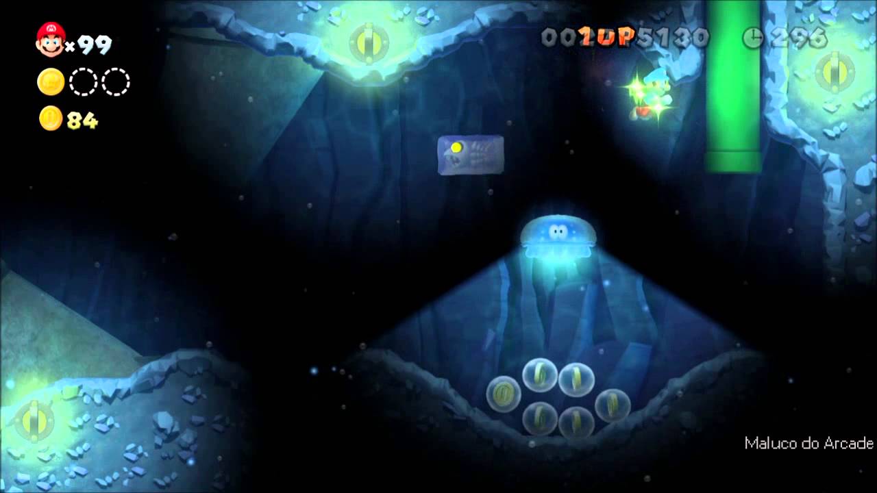 (Guia) Super Mario Bros U - Deepsea Ruins (Todas as Starcoins) - YouTube