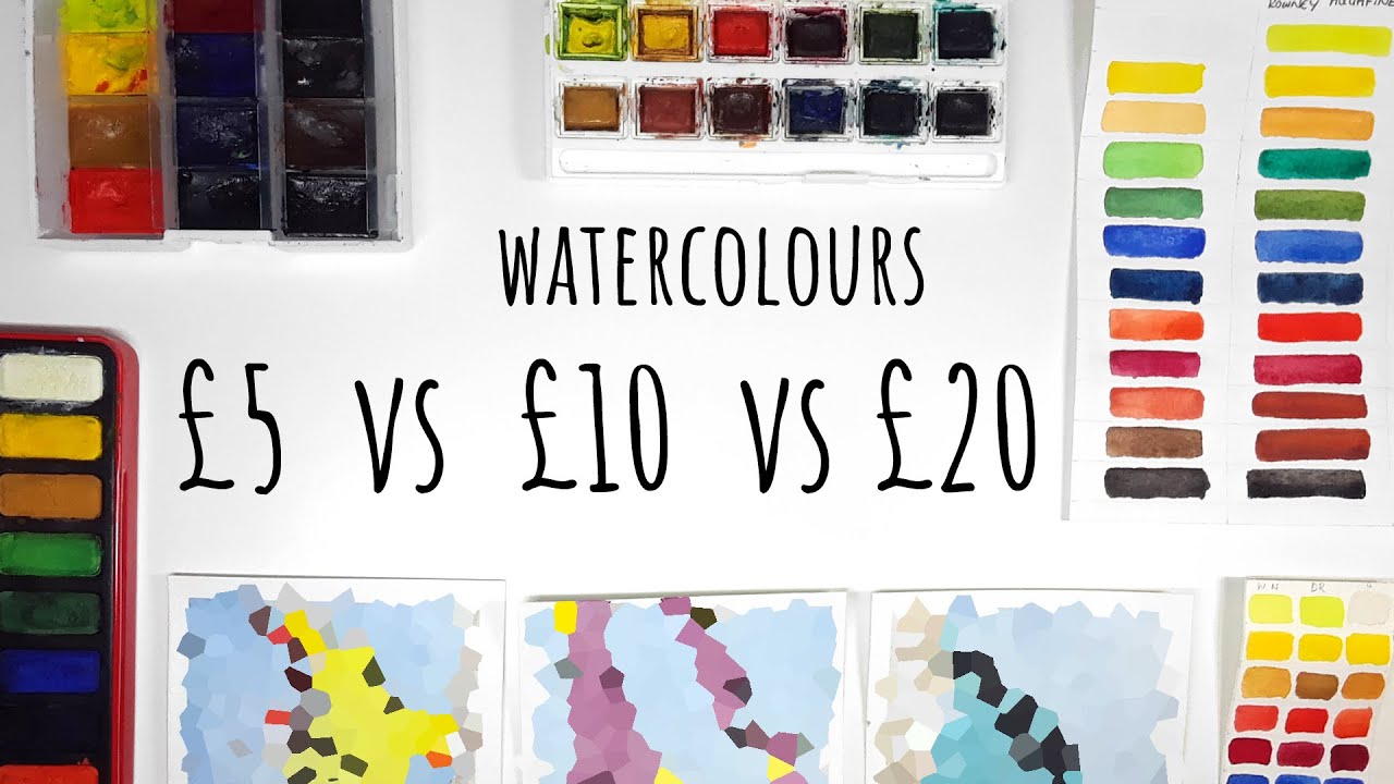 Trying CHEAP WATERCOLOURS - YouTube