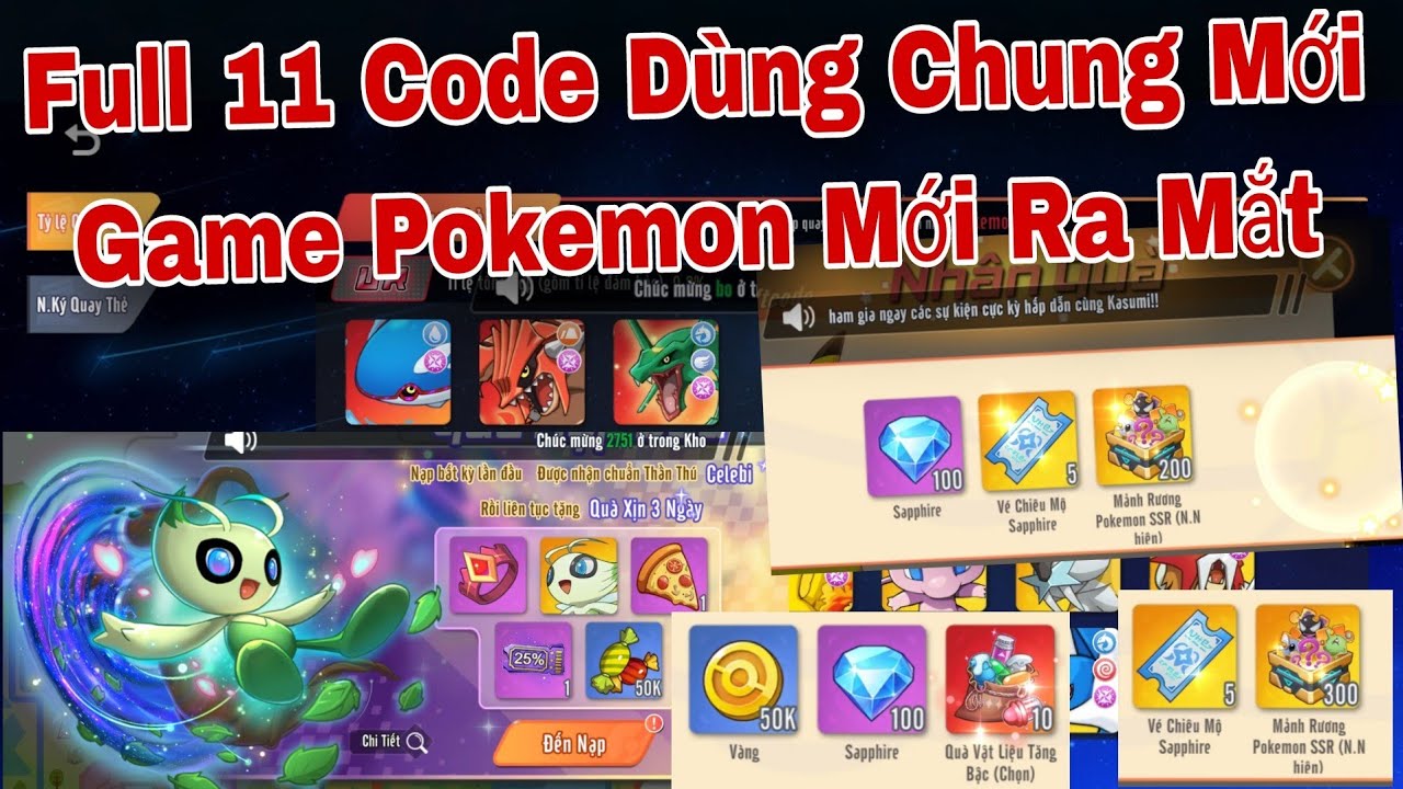 Full 11 Code Siêu Học Viện 3D Dùng Chung Mới | Game Pokemon Mới Ra Mắt ...