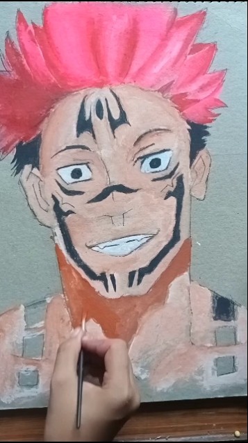 Drawing Sukuna with water colour #jujutsukaisen - YouTube