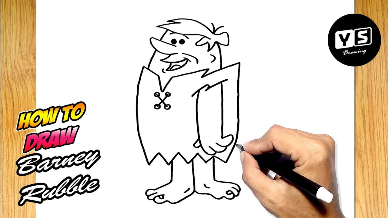 How to draw Barney Rubble From The Flintstones - YouTube