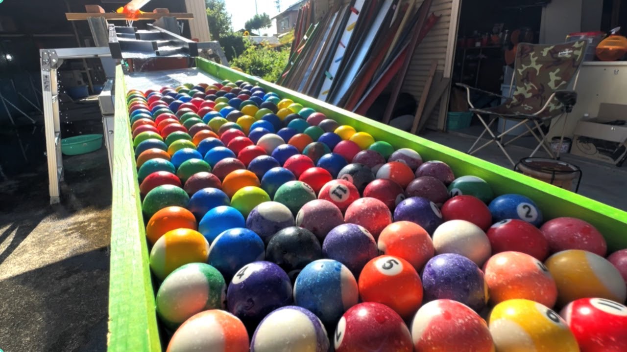 300 Wooden Balls ☆ Clear PVC Pipe Aerial Piping Healing Course - YouTube