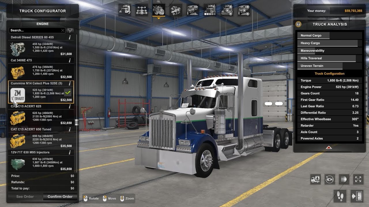 NEW Zeemods Cummins N14 Engine with Loud JAKE BRAKES | KW900 | American ...