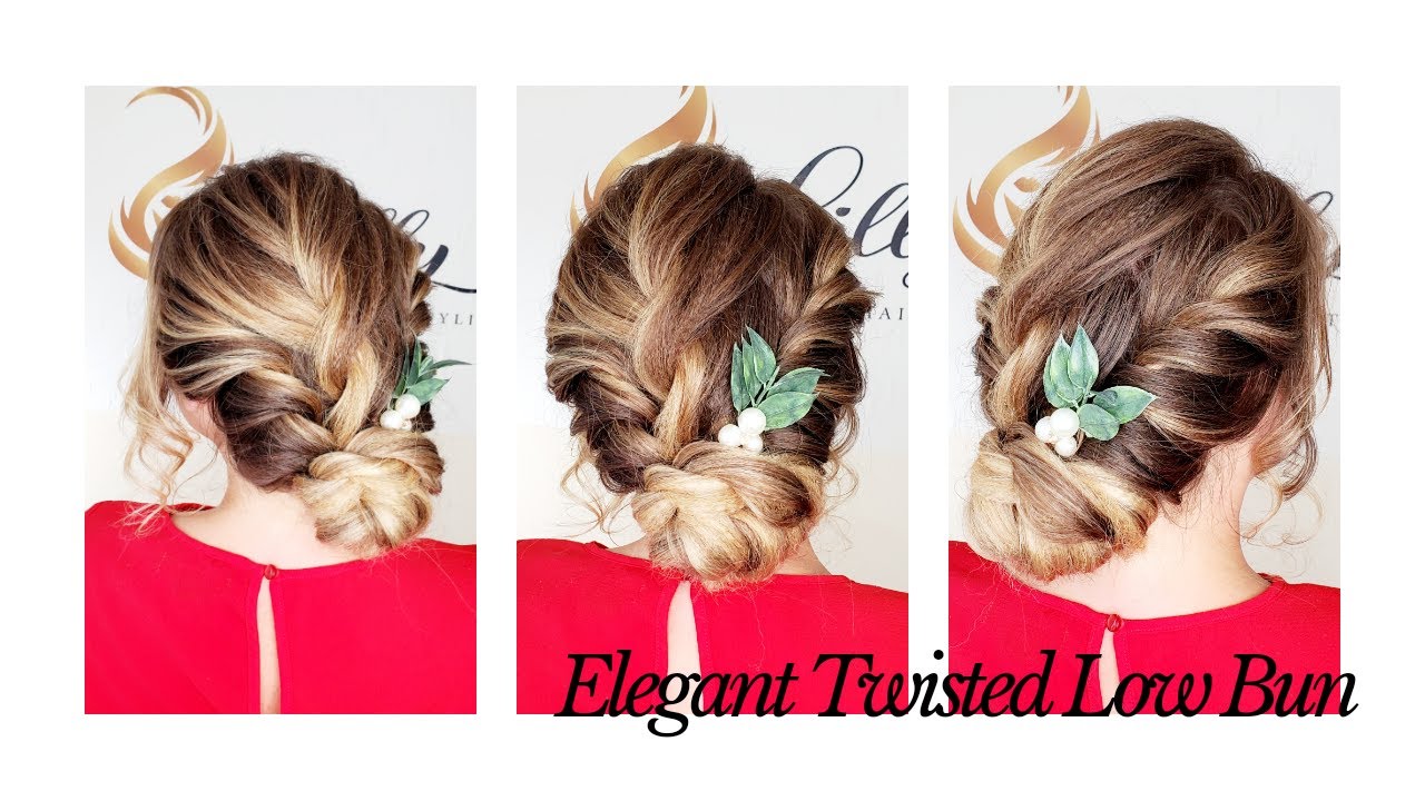 Elegant Twisted Low Bun Tutorial by Lilly's Hairstyling - YouTube