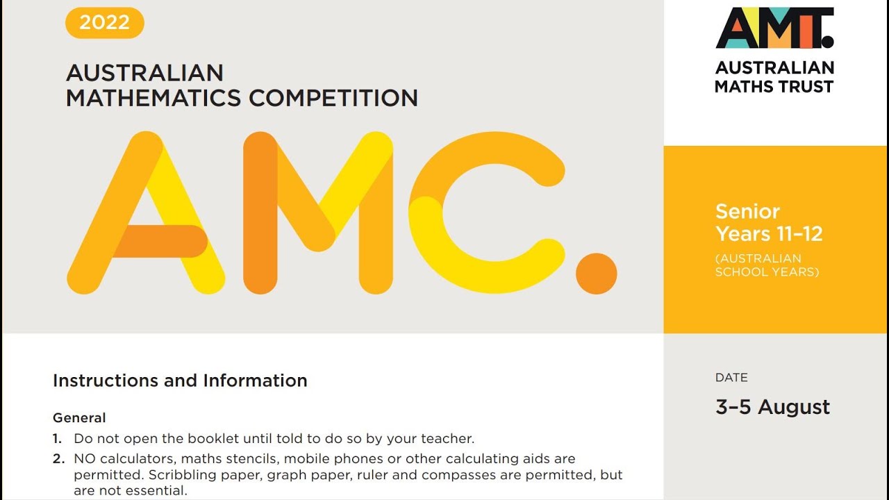 AMC 2022 ( Senior) Questions 1-30 - YouTube