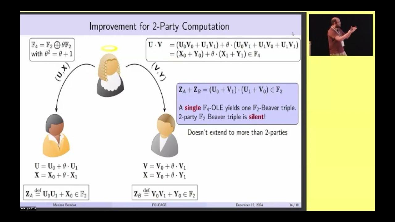Secure Multiparty Computation 1 (Asiacrypt 2024) - YouTube
