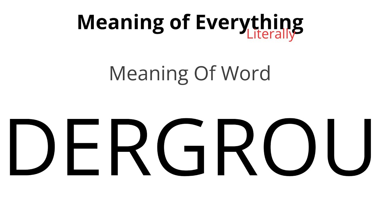 Meaning of Word - Underground Meaning - YouTube