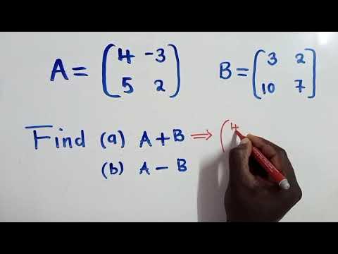 Addition/Subtraction of Matrices - YouTube