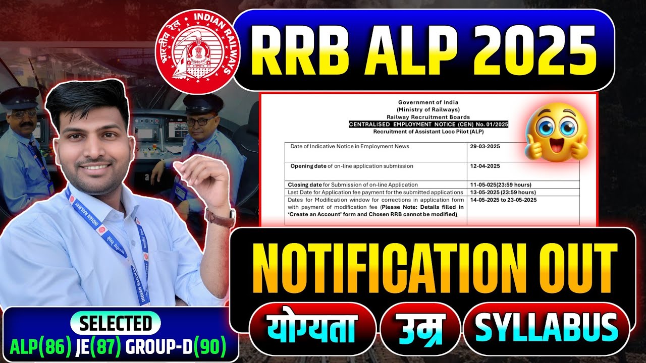 RRB ALP 2025 NOTIFICATION OUT|| Syllabus में क्या Change हुआ Age Limit ...