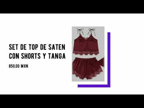 Buy Enjoy Store - Set de top de saten con shorts y tanga