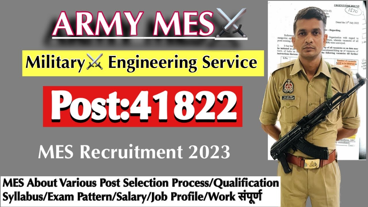 Army Big Vacancies |Post:41822| Army MES{Military Engineering Service ...