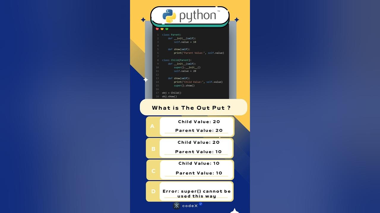 "Python Inheritance Explained: Can You Predict the Output? 🐍#CodingChallenge" - YouTube