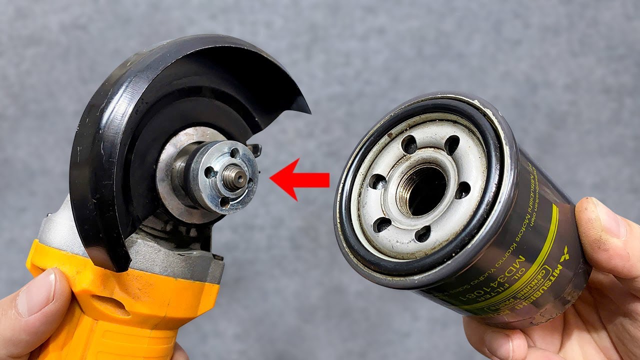 Revolutionary DIY! Oil Filter on an Angle Grinder - Must See! - YouTube