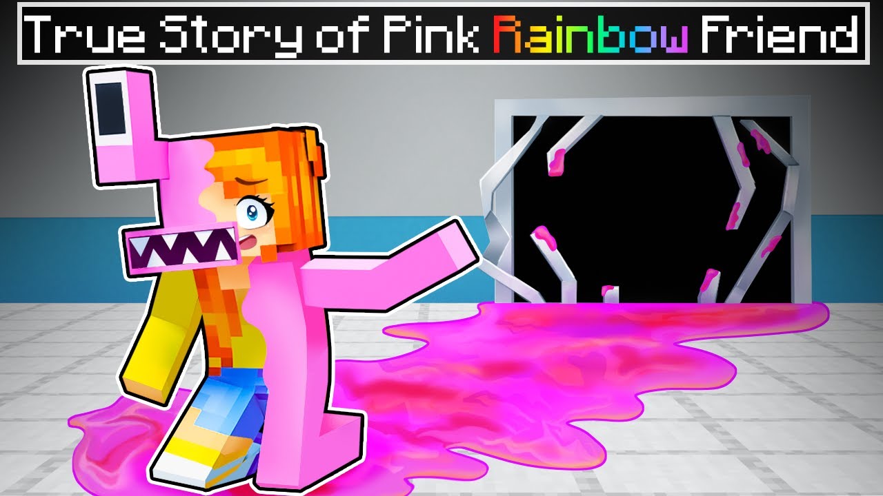 True Story of PINK RAINBOW FRIEND in Minecraft! - YouTube