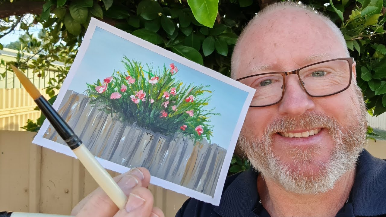 Easy (tiny) Flower Painting for Beginners using Acrylics in real time ...
