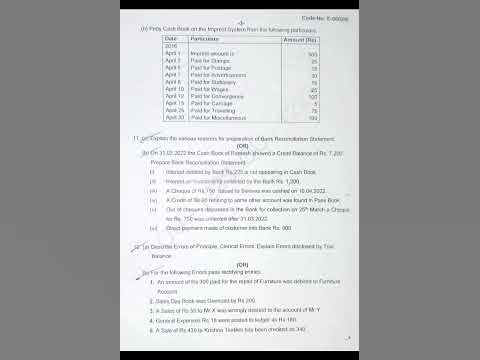 Financial Accounting I (FA-1) | Sem 1 | Feb-Mar 2023 | BCom Question ...