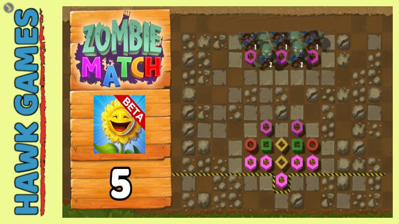 Plants vs Zombies: Zombie Match Level 5 - New Game 2021 [Beta] - YouTube