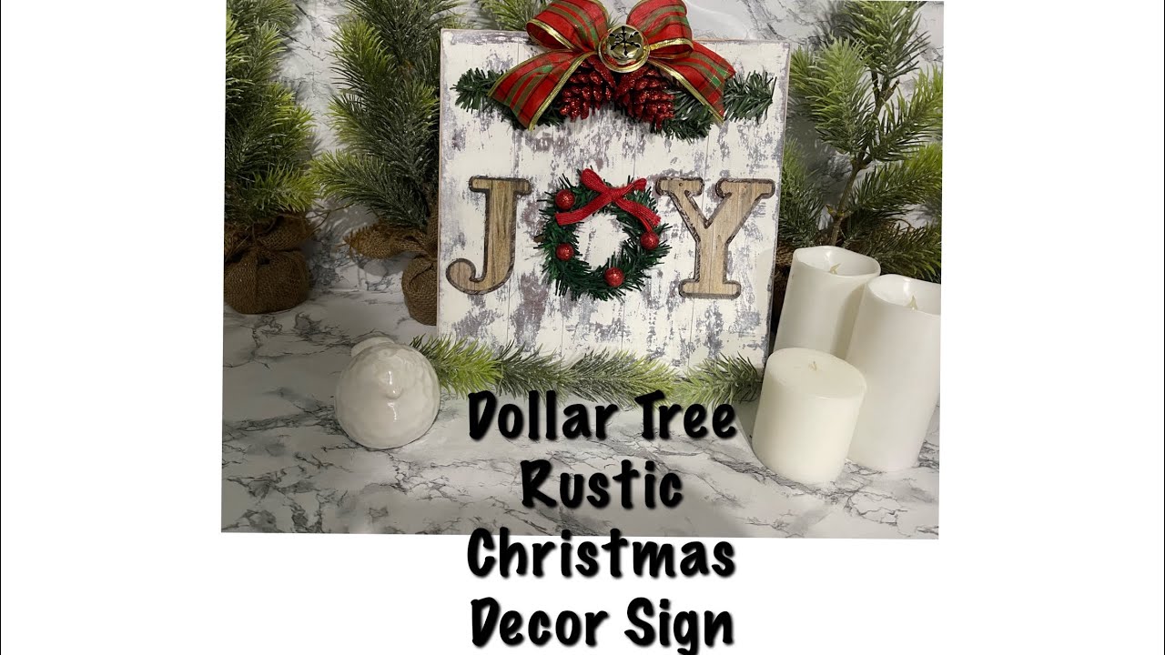 Dollar Tree Rustic Christmas Decor Sign - YouTube