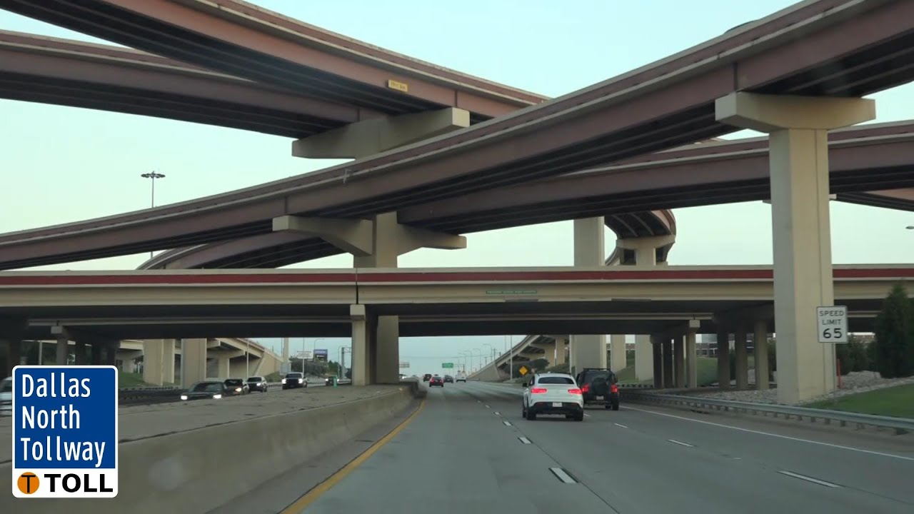 Dallas North Tollway SB & NEW Direct Woodall Rodgers Ramp - YouTube