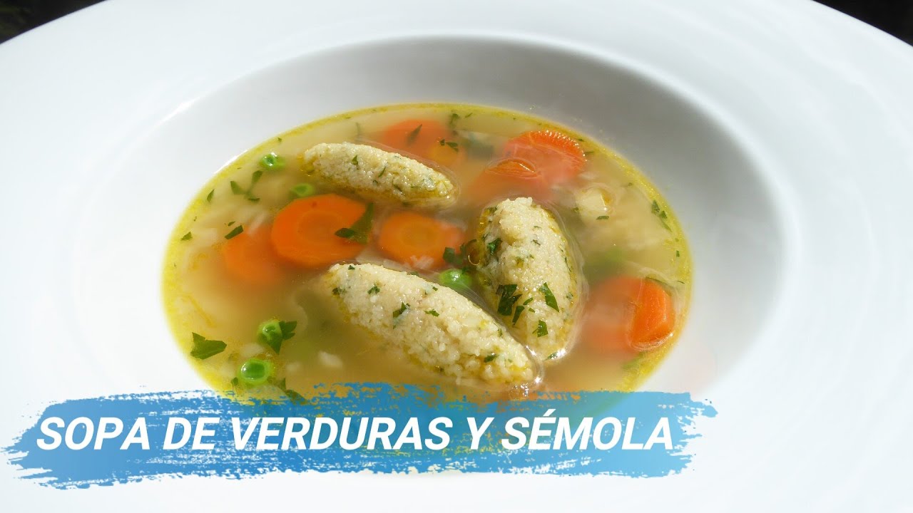 Sopa de VERDURAS con QUENELLES de SÉMOLA (Zöldségleves grizgaluskával ...