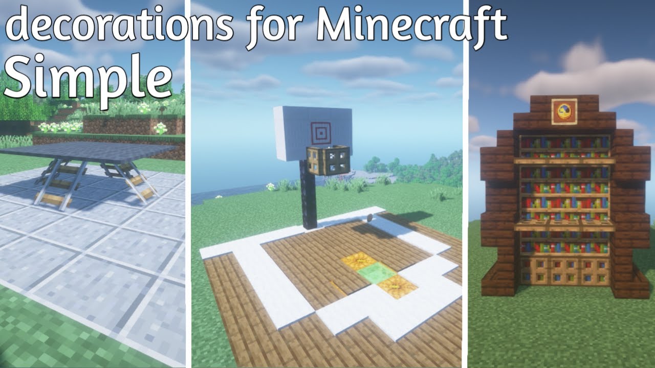 SIMPLE DECORATIONS FOR MINECRAFT - YouTube