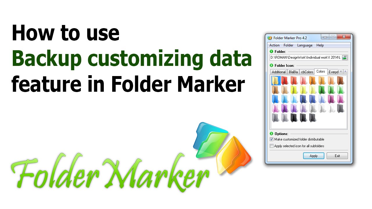 How to use 'Backup customizing data' feature of Folder Marker - YouTube