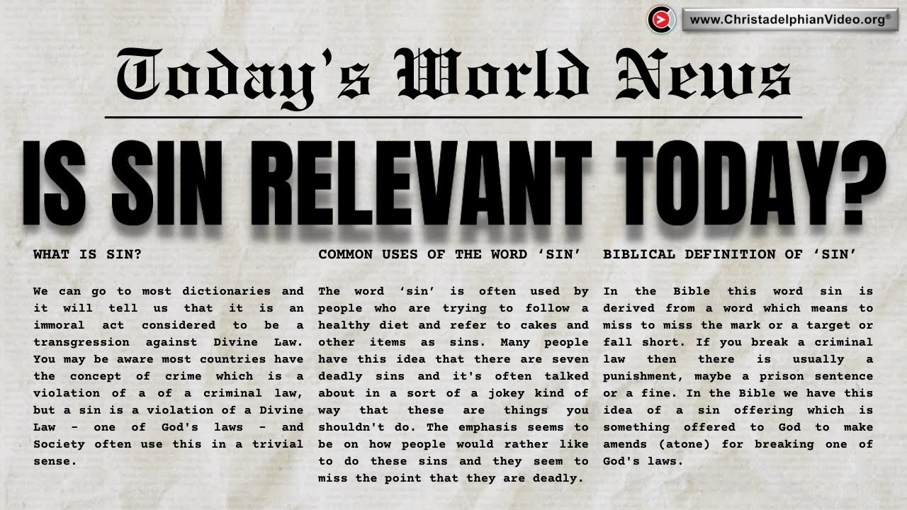 Is Sin Relevant Today? - YouTube