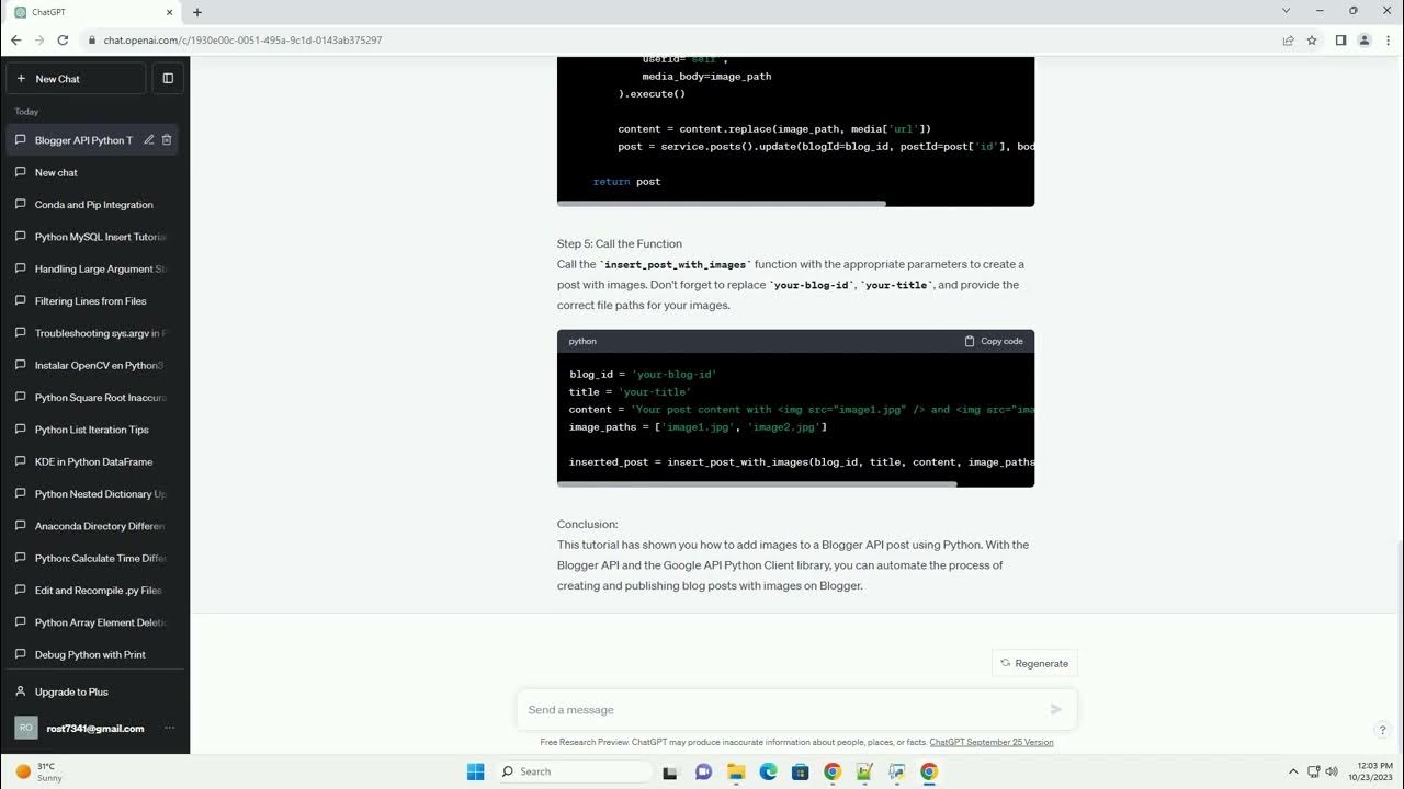 How to add imges in blogger api post insert with python - YouTube