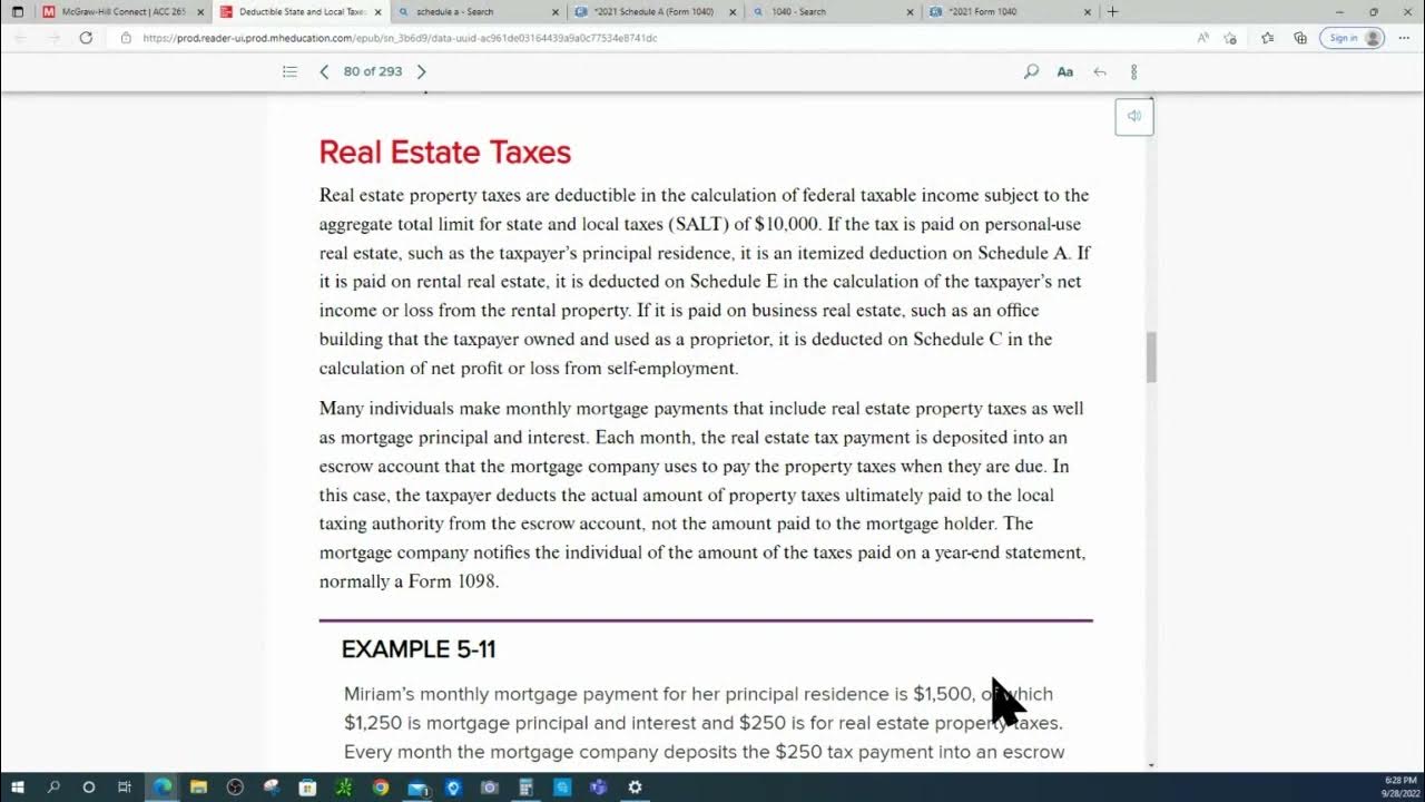 Income Tax Accounting: Chapter 5, State and Local Tax Deduction - YouTube